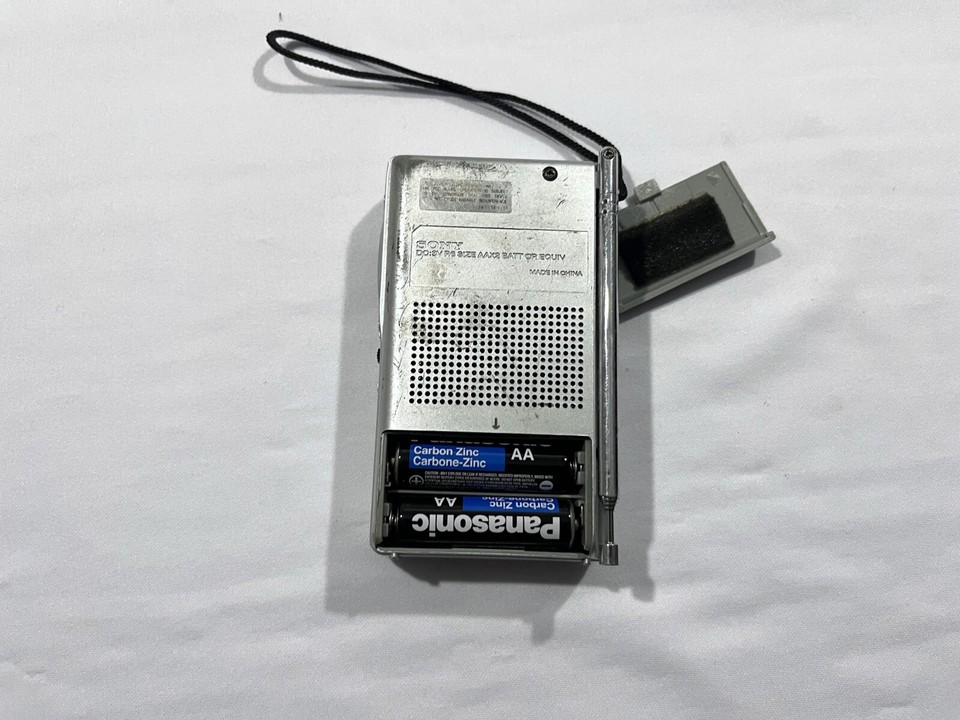 SONY ICF-S10MK2 Personal Pocket Silver Radio AM/FM Handheld Dual Band w ...