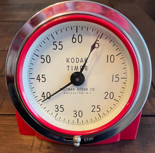 KODAK Darkroom Clock Timer Retro Red MCM Mid Century 8239 WORKS Vintage ...