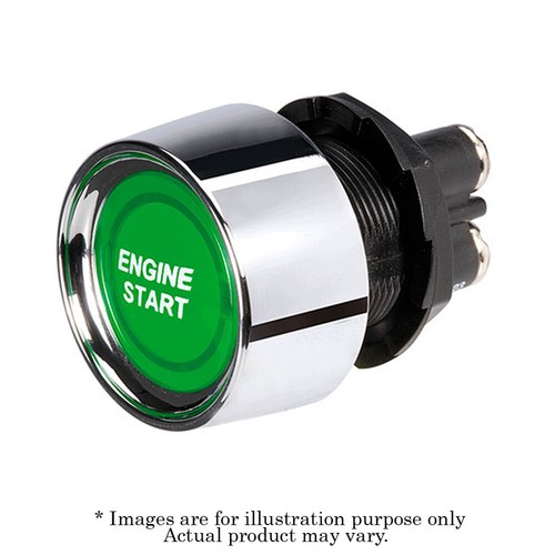 NARVA Green LED Illuminated Momentary SPST Push Button Starter Switch ...