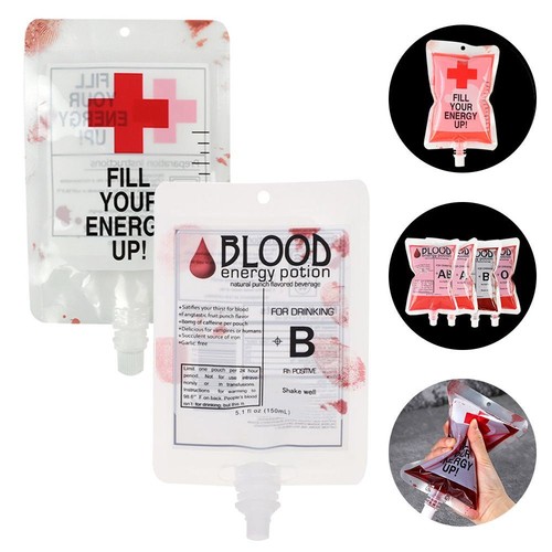 Halloween Blood Bag Vampire Blood Pouch Food Grade Drink Bag Energy ...