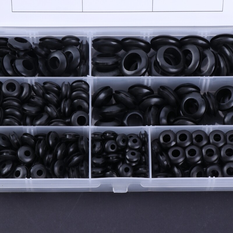 260pcs Rubber Wire Sleeve Assortment Closed Rubber Grommets, Cable ...