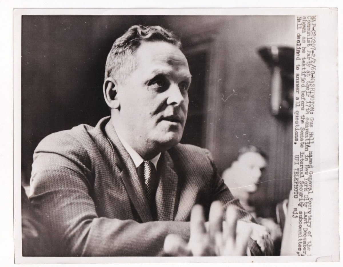 Gus Hall 1950 Press Photo John Gates, Gus Hall & Carl Winter, US