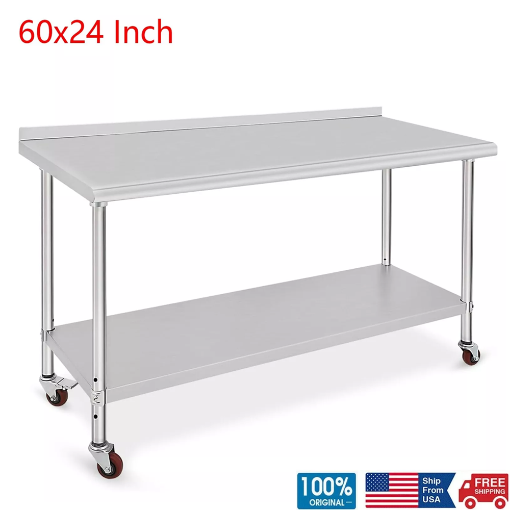 Food Prep Stainless Steel Table 60x24 Inch Commercial Workstation W ...
