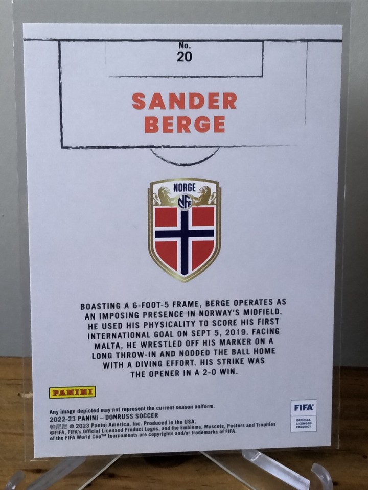 SANDER BERGE 2022-23 Panini DONRUSS FIFA ⚽ CRAFTSMAN #20 Norway ...