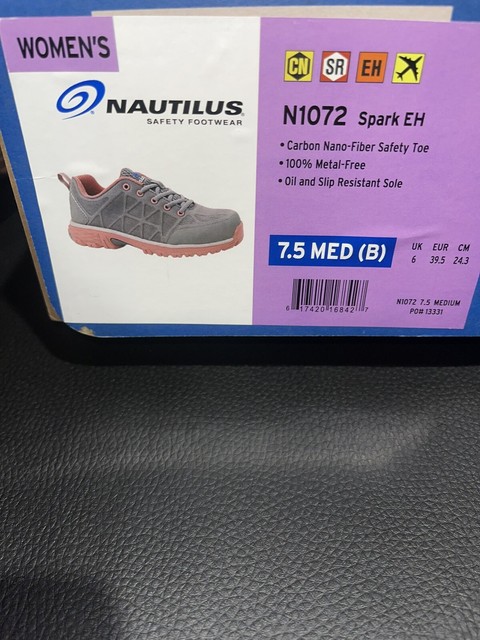 Nautilus Womens N1072 Spark Gray Safety Shoes Size 7.5 (6770321) for ...