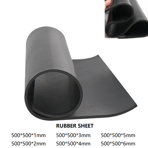 SOLID BLACK RUBBER SHEET 500 X 500MM SIZES 1MM TO 6MM THICKNESS OIL ...