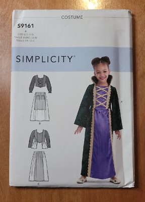 Simplicity S9161 Children's Witch Costume Sz 3-8 UNCUT Sewing Pattern | eBay