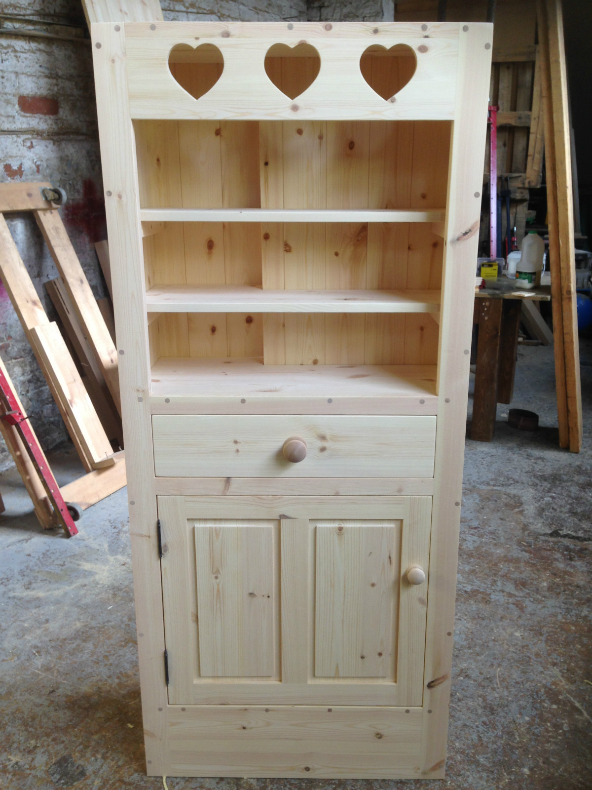 BESPOKE HANDMADE SOLID PINE CUPBOARD/BOOKCASE/TALLBOY - UNWAXED | eBay UK