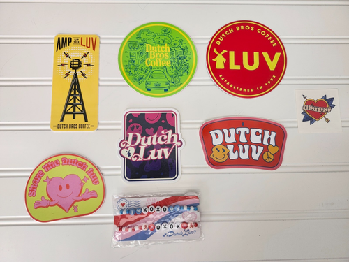 Dutch Bros. Dutch Luv Sticker, Tattoo and Bracelet Bundle | eBay