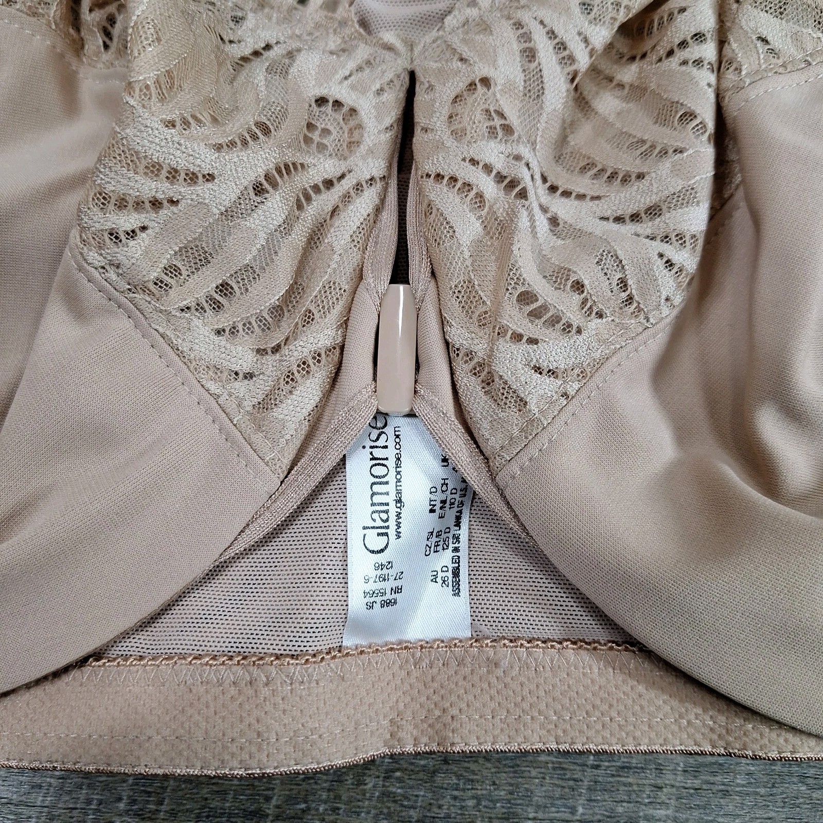Glamorise Bra 48D Beige Nude Wonder Wire Front Closur… - Gem