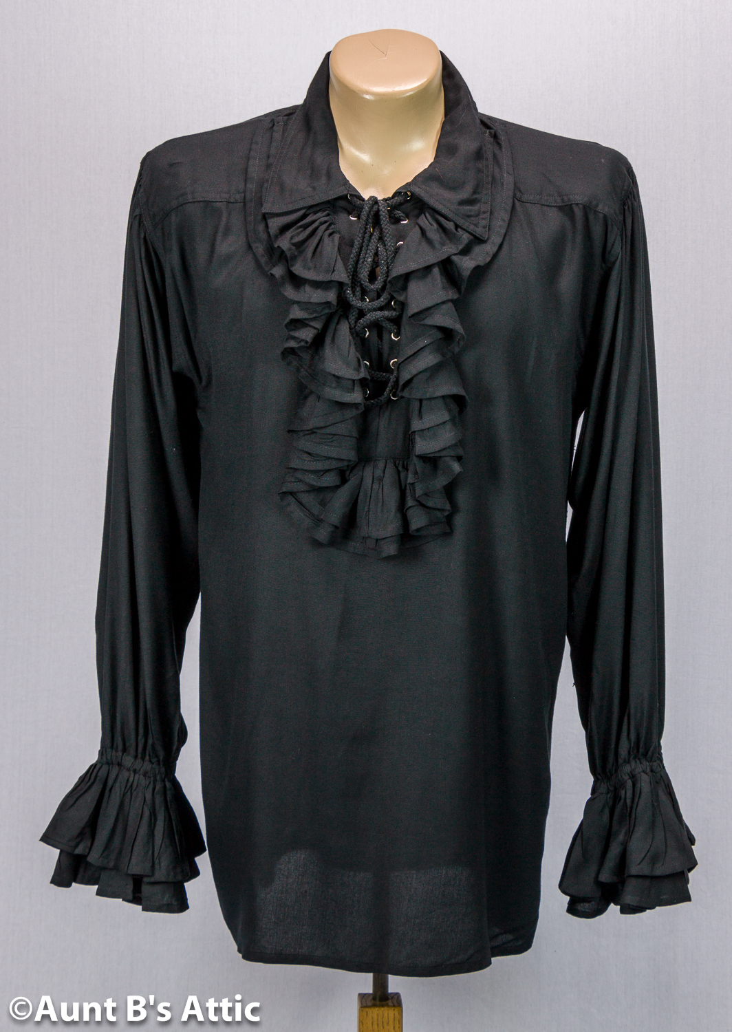 Pirate Shirt Men's 100% Rayon Laced Front Ruffled White Or Black ...