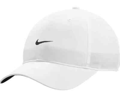 Nike Dri Fit Club Cap Structured Swoosh Hat Cap White Unisex S/M M/L ...