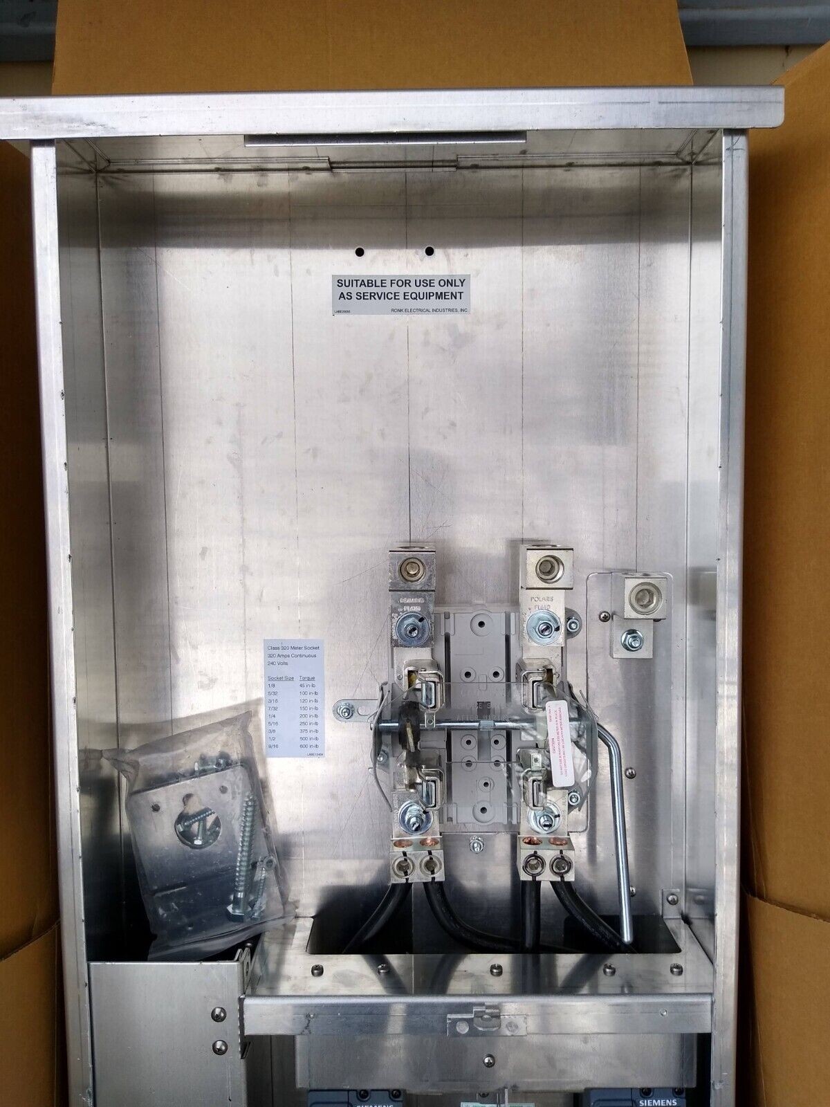 Ronk MSB320LC-UG Meter Base 320/400 Amp Single Phase Lever Bypass ...