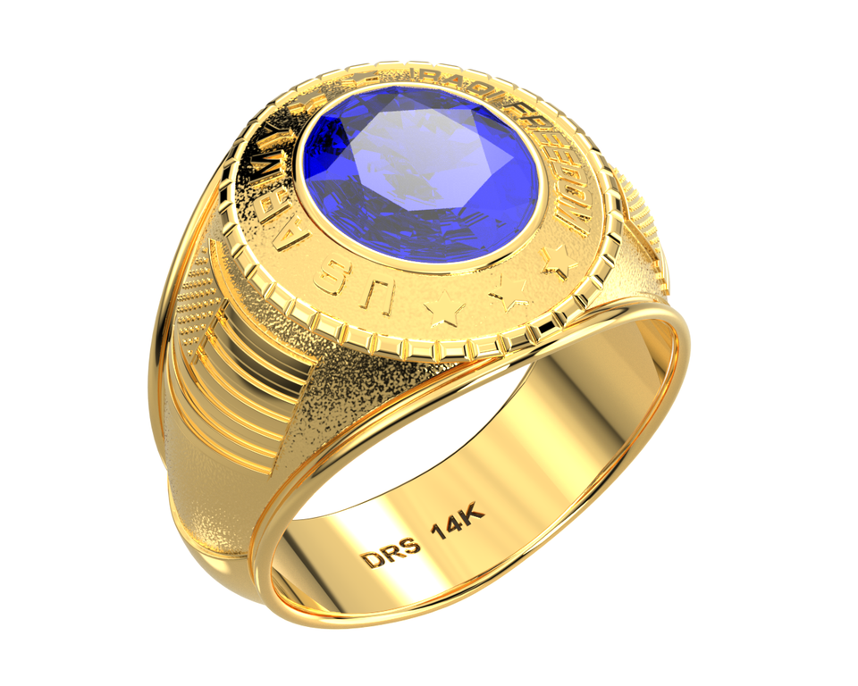 Iraqi Freedom Men's 14k Yellow or White Gold US Army Military Solid ...