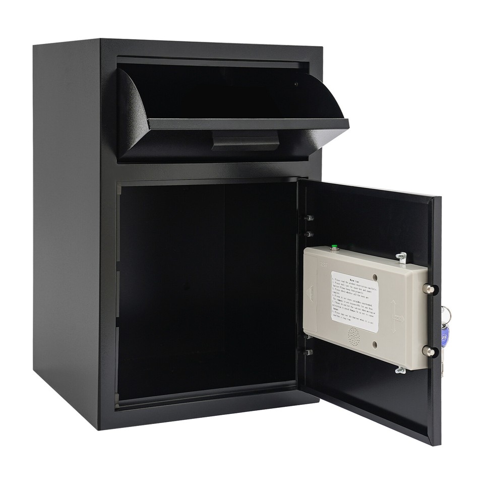 Drop Box for Money & Mail Drop Slot Safe Cash Depository Safe Black ...