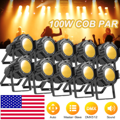 10PC 100W COB LED Par Light DMX Stage DJ Audience Blinder Light Warm ...