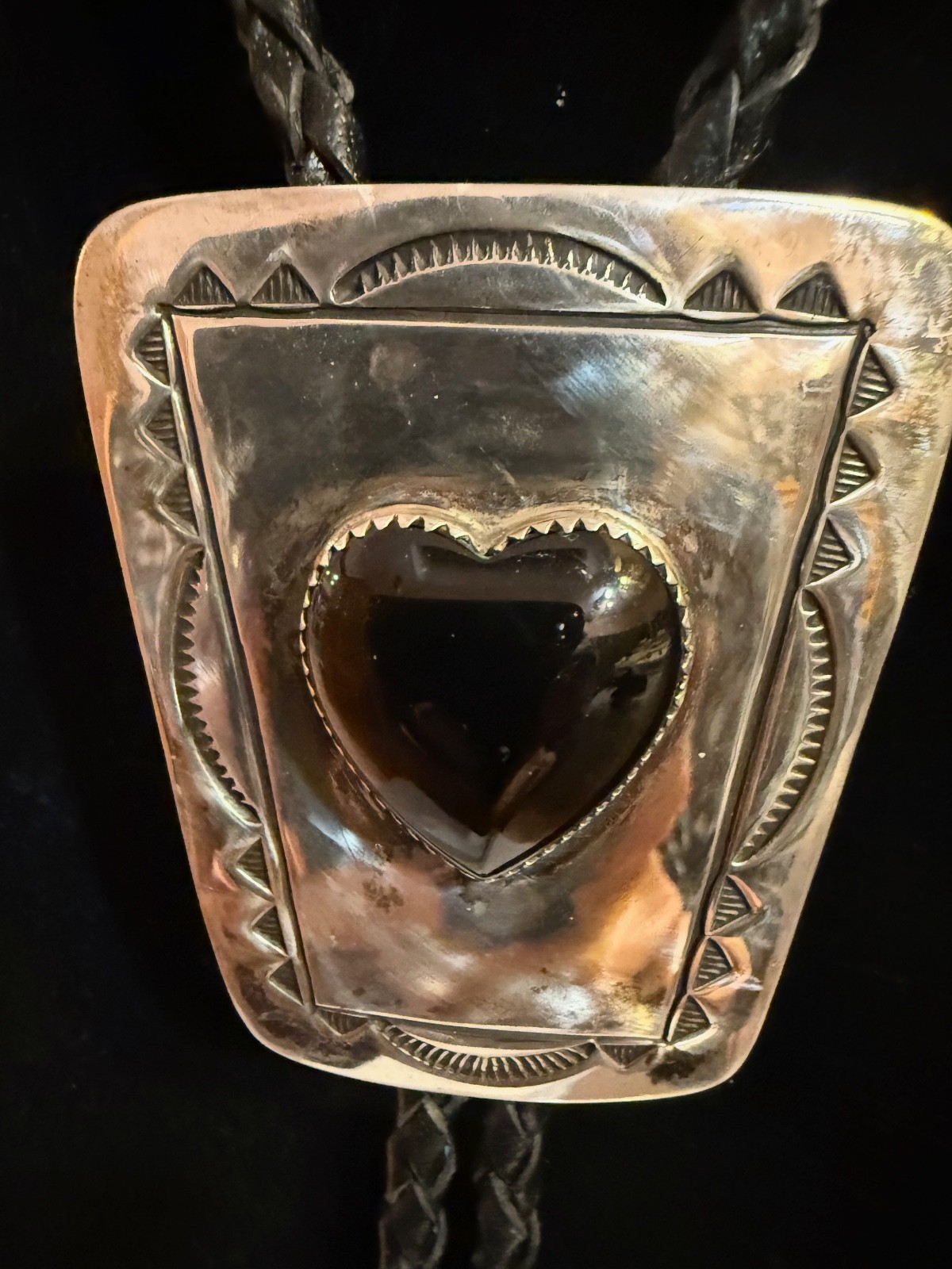 Native American Style Heart Bolo Old Pawn - Gem