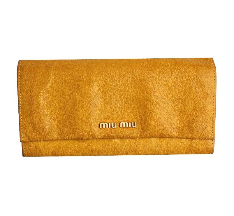 Miu Miu Vintage Mustard Flap Long Wallet 26811425 - Gem