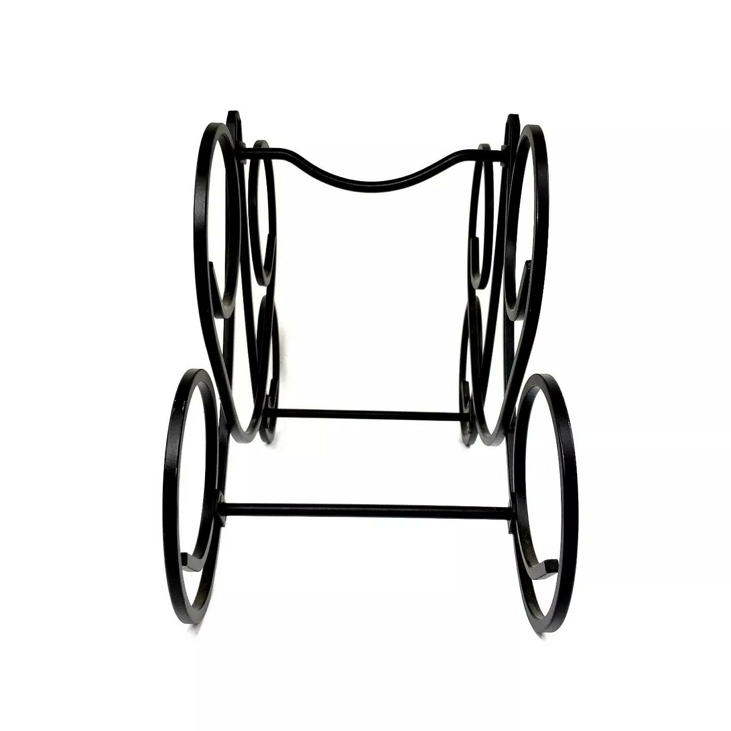 Black Metal Wine Rack 4 Bottle Tabletop Classic Design With Top Handle ...