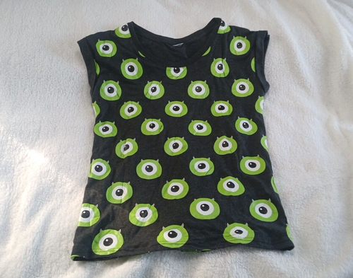 Size Large Monster Inc Mike Kazowski Womens Shirt Black & Green Tsum ...