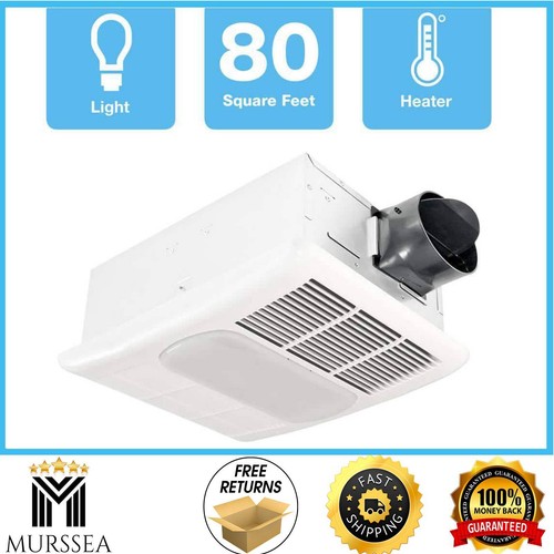 Delta Exhaust Bathroom Fan 80 CFM Ceiling LED Light Heater Vent Quiet ...