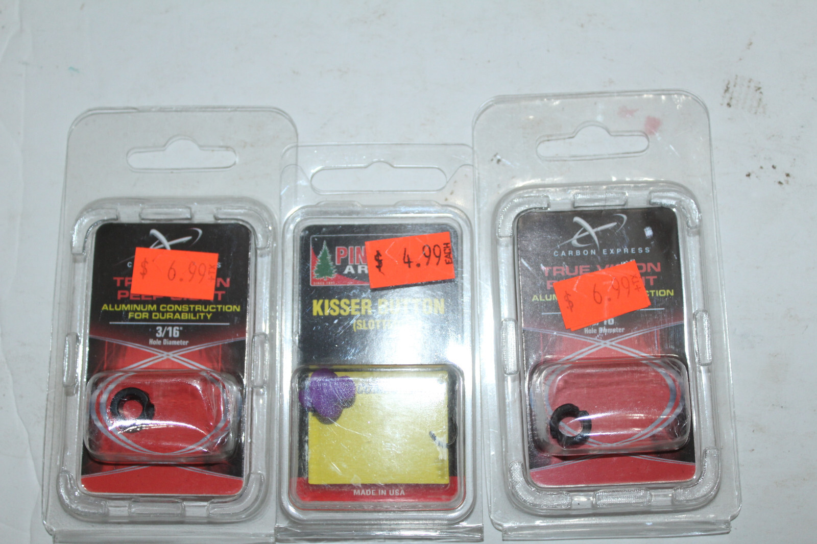 2ea. Carbon Express Aluminum Peep Sight +Pine Ridge Pin Purple Kisser ...