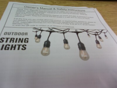 NEW 2-Pack LED Outdoor String Lights 15 Sockets S14 Bulb GLS-18J2-E26S ...