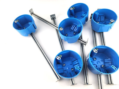 Lot 6pcs Carlon 4" Round Ceiling Box Depth 2-1/4" Bar Hanger Non ...