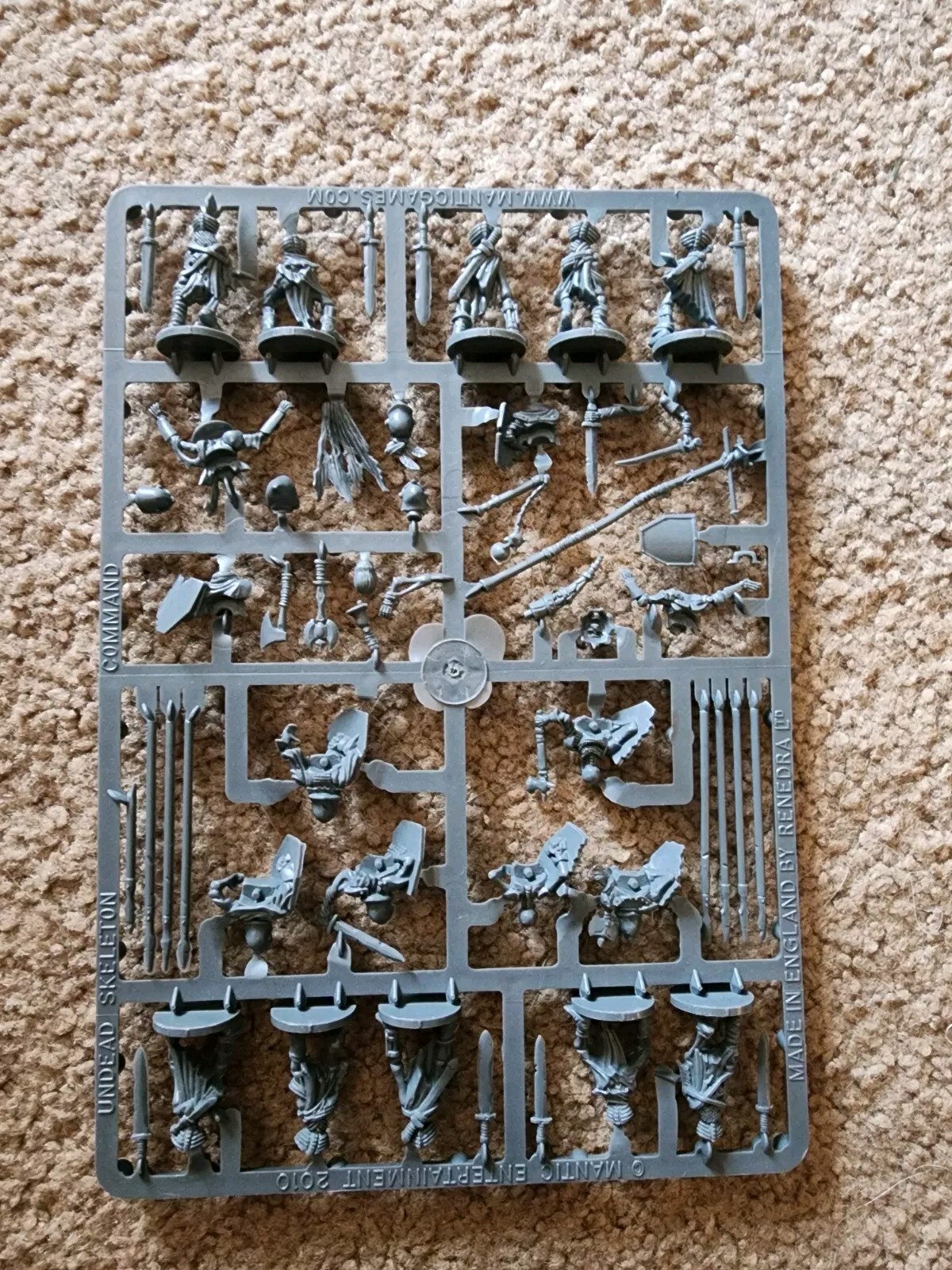 Mantic Kings Of War Undead Skeleton Command Sprue (10 Minis) | eBay