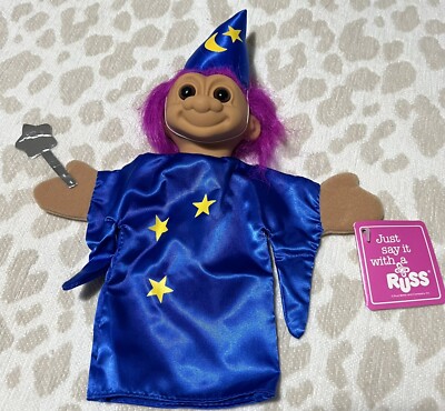 Russ Magic Troll Hand Puppet Wizard With Wand Vintage 90’s | eBay