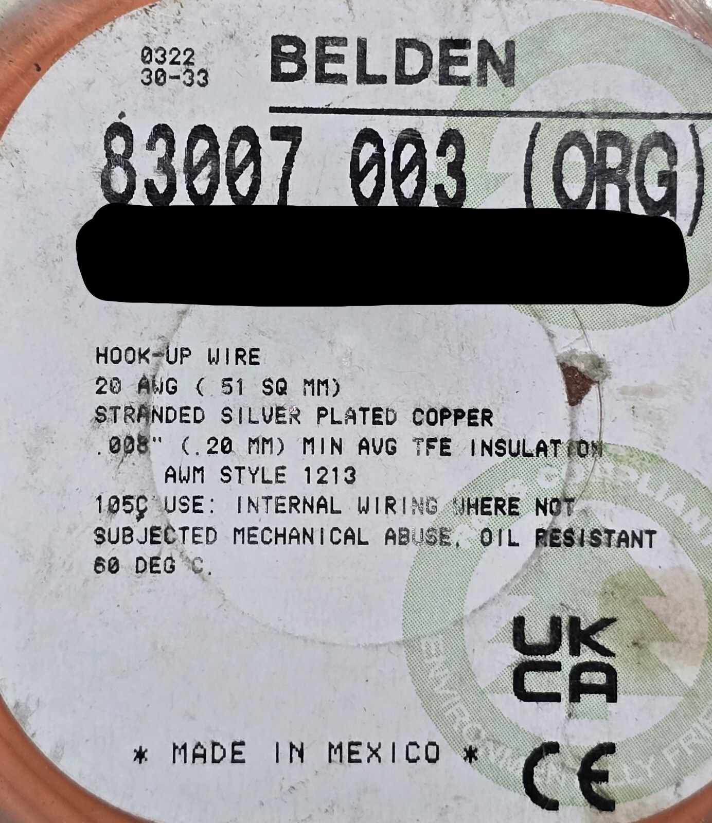 Belden 83007 #20awg M16878/4-20-3 UL-1213 HP3 Lead Wire 200C/600V ...
