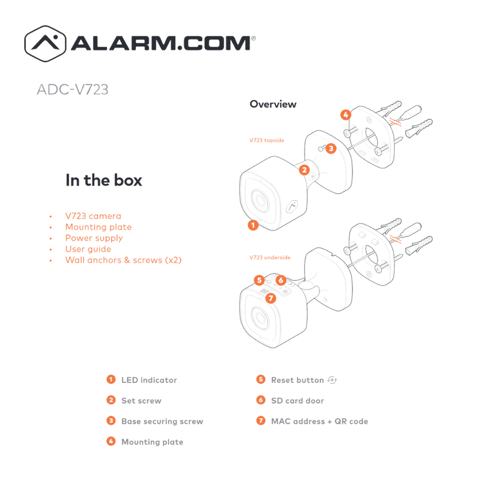 Alarm.com Outdoor 1080p Wi-Fi Camera ADC-V723 Security Camera, HDR ...