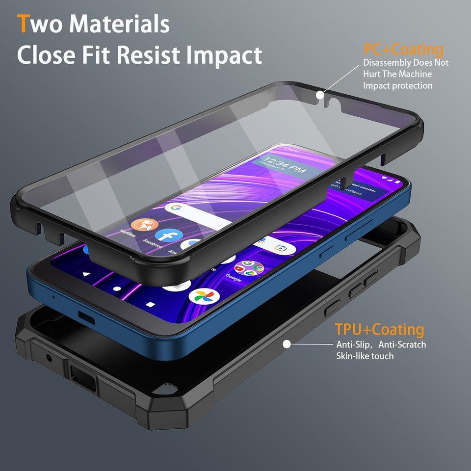 For BLU View Speed 5G Phone Case Full Body Cover + Built-in Screen ...