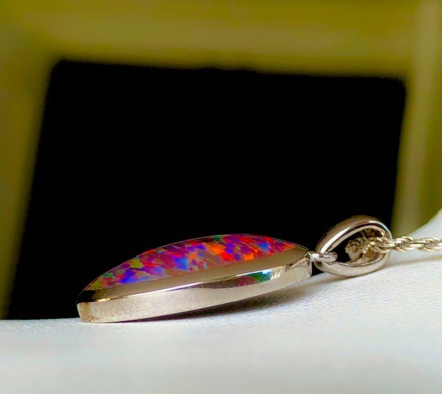 Large Bright Trinity Red Fiery Opal Pendant Sterling silver *VIDEO ...