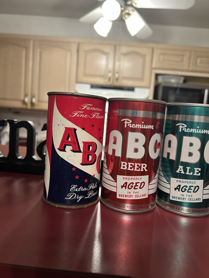 Lot of 3 ABC Ale & ABC Beer 12 oz Cans Eastern Brewery Hammonton New ...