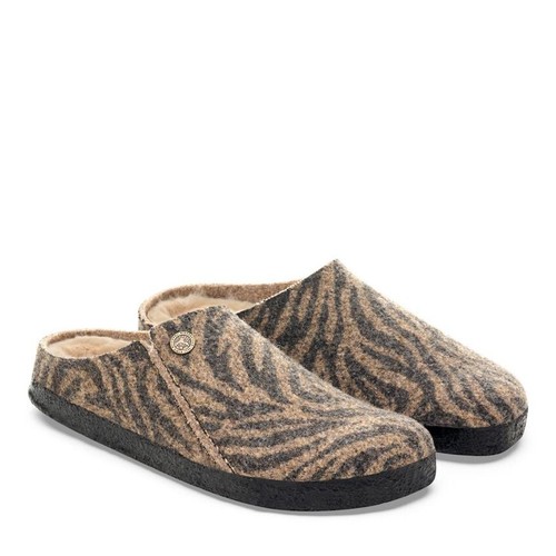 BIRKENSTOCK ZERMATT SHEARLING ZEBRA TOFFEE MELANGE MEDIUM/NARROW WIDTH ...