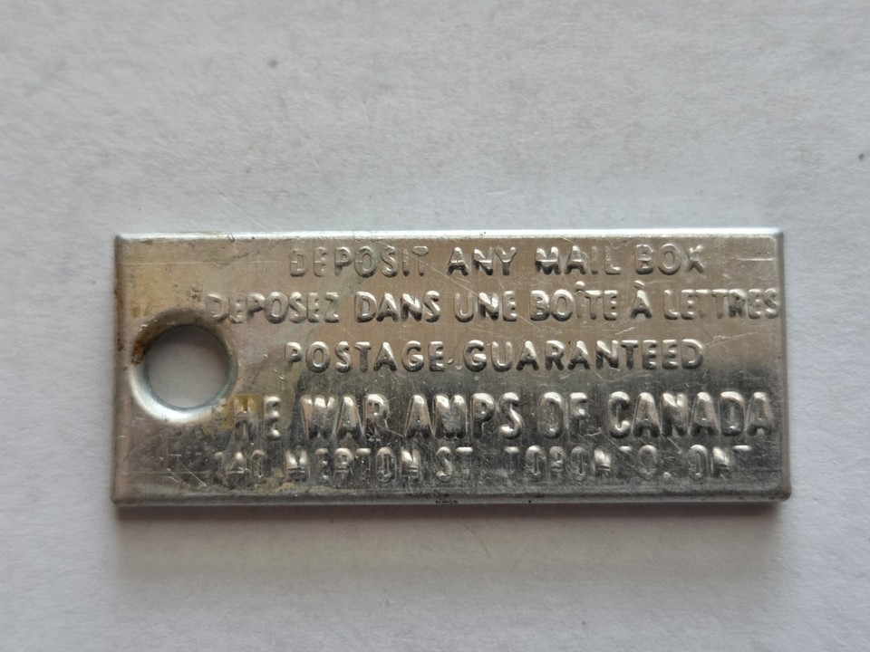 1973 Saskatchewan Canada War Amps DAV Tag Keychain License Plate 60788 ...