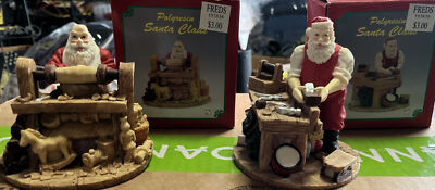 Vintage set of poly resin Santa Clauses | eBay