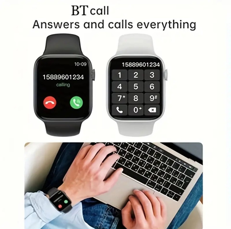 Smart Watch,Call, 4.65cm Full Touch Screen Smartwatch With BT Call men ...