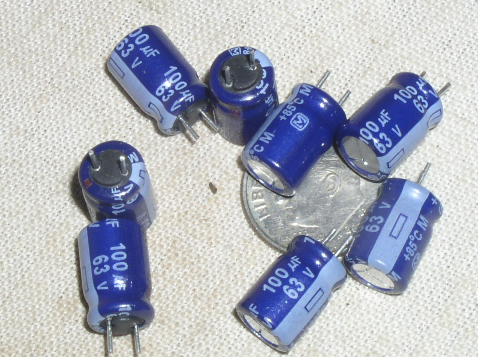 8 NEW PANASONIC ECA-1JM101 100UF 63V 100 MFD RADIAL ELECTROLYTIC ...