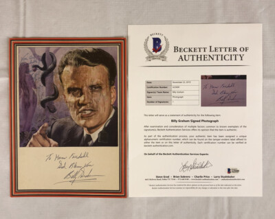 SIGNED By Billy Graham Inscribed & Autographed Photo Authenticated COA ...