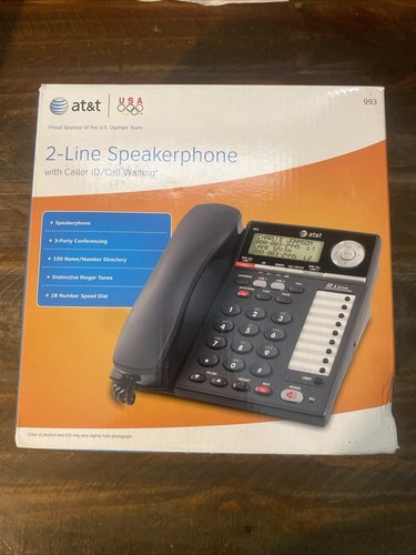 AT&T Business 993 Office 2 Line Speakerphone Corded Phone W/AC-ADAPTER ...