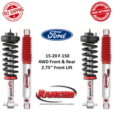 Rancho 2.75" Lift Front Leveling Struts & 0" Lift Rear Shocks For 15-20 ...