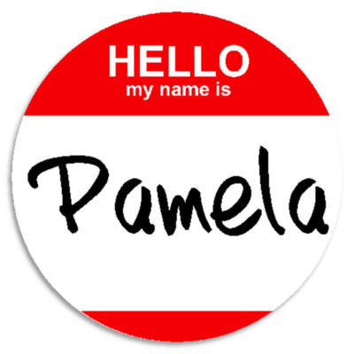 Hello My Name Is Pamela - Circle Sticker Decal 3 Inch - Customizable ...