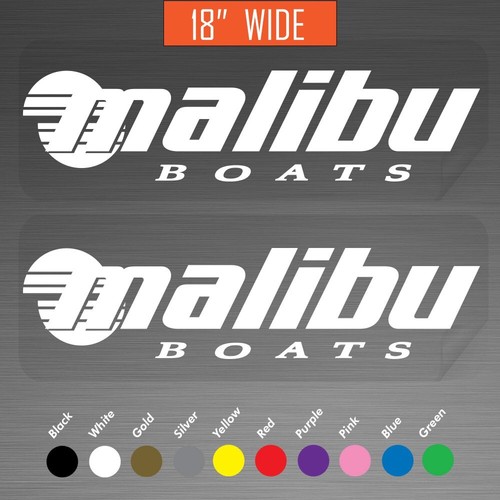 18" Malibu Boats Outboard Motor Marine Decals Vinyl Stickers Pair Set ...