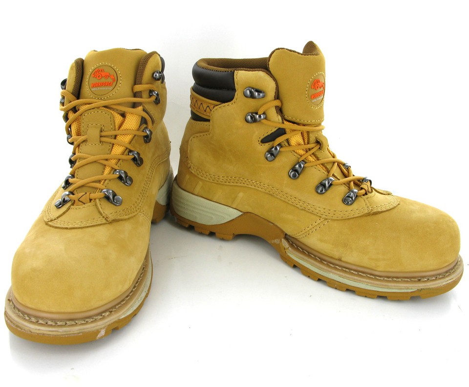 Workforce Waterproof Steel Toe Cap Safety Work Honey Leather Boots Mens ...