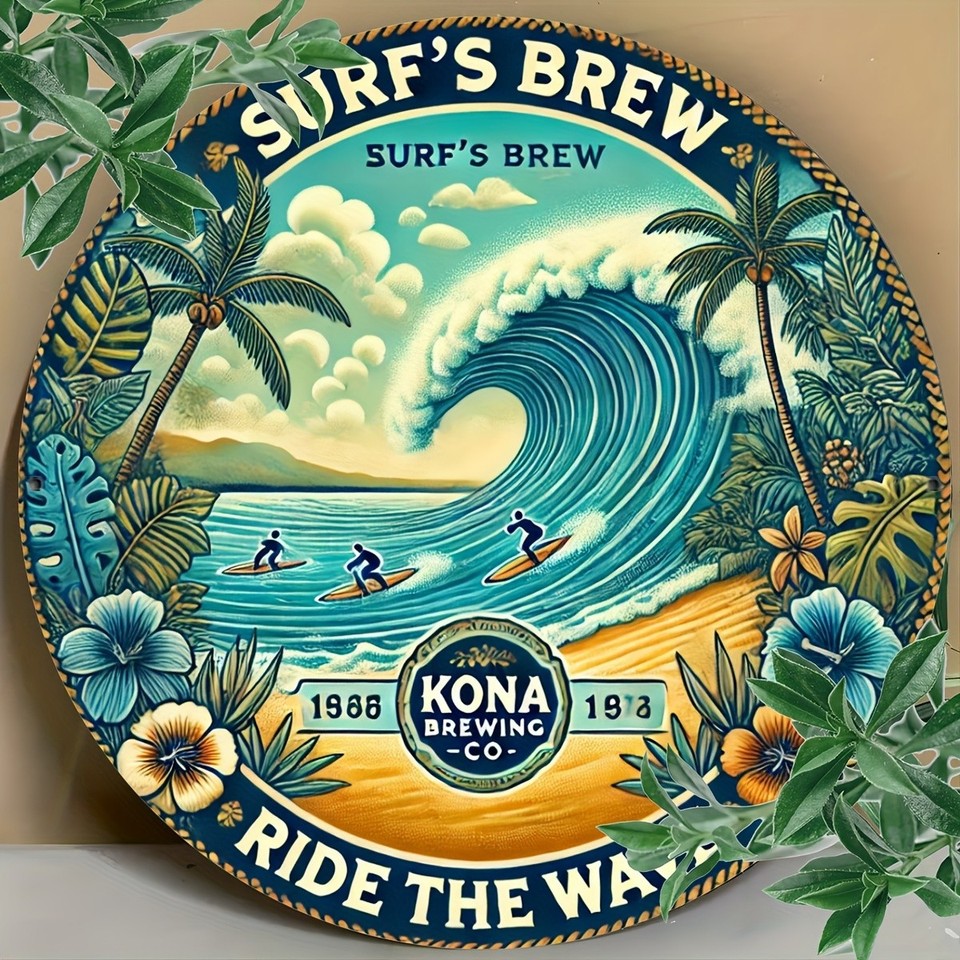 Kona Brewing Company Tin Metal Signs Vintage Surf Beer Wall Art Sign ...