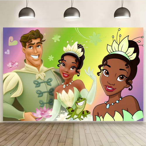 Princess Tiana Happy Birthday Backdrop Photo Party Background Banner ...
