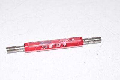 Accu-Gage .200-80 UNS 3B Thread Plug Gage Assembly GOPD .1919 x HIPD ...