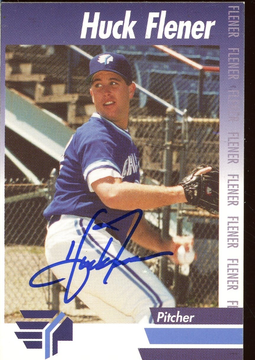 1995 Syracuse Chiefs HUCK FLENER Signed Card autograph AUTO BLUE JAYS ...